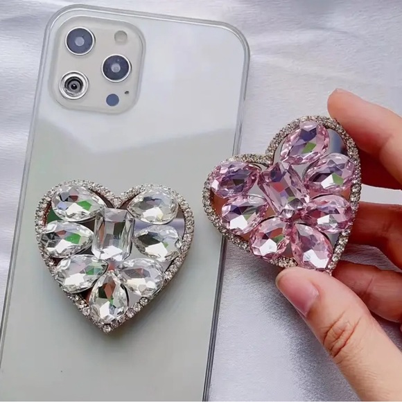 Cell Phones & Accessories | Pink And Crystal Rhinestone Phone Holders ...